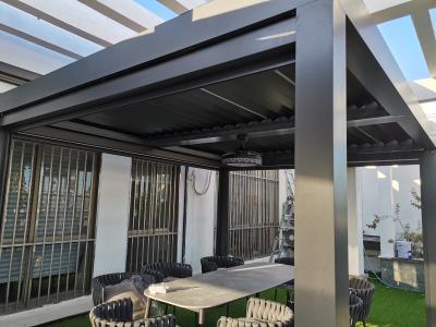 China Bioclimatic Outdoor Motorized Louvered Pergola Aluminum Waterproof Awning 4 X 4m for sale