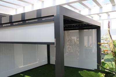 China Outdoor Motorized Aluminum Pergola Adjustable Retractable Louver With Zip Screen for sale