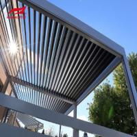 China Rainproof Motorized Aluminum Pergola Gazebo Louvered Roof For Garden Building for sale