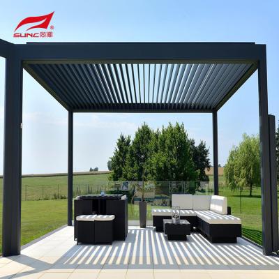 China Aluminum Rainproof Motorized Louvered Pergola With Adjustable Roof 12 X 10 X 13 Ft for sale