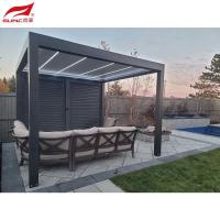 China Garden Building Motorized Aluminum Pergola Waterproof With Shutter Blinds 4X4m for sale