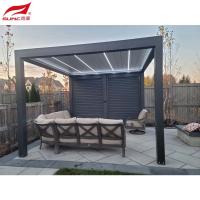 China RGB Light Outdoor Motorized Aluminum Pergola 4X6m With Shutter Blinds for sale
