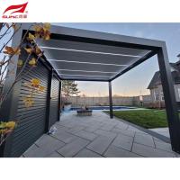 China RGB Light Outdoor Motorized Aluminum Pergola 4X6m With Shutter Blinds for sale