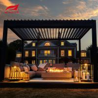 China 3X3 3x4 3x5 Outdoor Motorized Aluminum Pergola With Grey Roller Blinds for sale