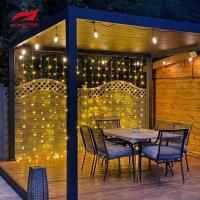 China 3X5 4x4 Grey Motorized Aluminum Pergola Garden Building With Outdoor Roller Blinds for sale