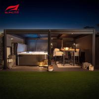China 3X5 4x4 Grey Motorized Aluminum Pergola Garden Building With Outdoor Roller Blinds for sale