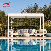 China Windproof Motorized Louvered Aluminium Pergola With Adjustable Roof 10