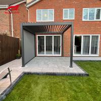 China Outdoor Custom Motorized Aluminium Pergola Louvred Roof With RGB Light for sale