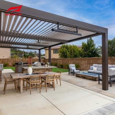 China 4x4 Motorized Aluminium Outdoor Pergola With Sides Patio Louvers Garden Pergola for sale