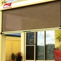 China Black Motorized Outdoor Roller Blinds Sun Shade Patio Waterproof Pvc Zip Screen Blinds for sale
