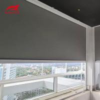 China Black Motorized Outdoor Roller Blinds Sun Shade Patio Waterproof Pvc Zip Screen Blinds for sale