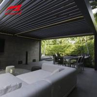 China Rainproof Motorized Aluminum Pergola With Drainage System Outdoor Louver Blades for sale