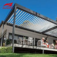 China Rainproof Motorized Aluminum Pergola With Drainage System Outdoor Louver Blades for sale