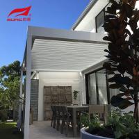 China Automated Smart Outdoor Pergola System Motorized Aluminum Louver Roof Weatherproof Windproof for sale