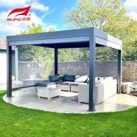 China Outdoor Garden Motorized Aluminium Pergola With Aluminium Alloy 6063 Drainage System and Side Screen for sale