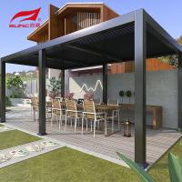 China Outdoor Garden Motorized Aluminium Pergola With Aluminium Alloy 6063 Drainage System and Side Screen for sale