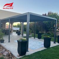 China Motorized Outdoor Aluminium Pergola With Downpipe Size Louver Blades for sale