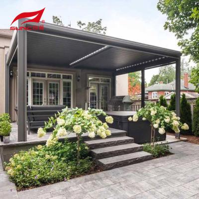 China Motorized Aluminium Alloy 6063 Pergola With IP67 Testing Louver Blades for sale