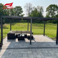 China Motorized Outdoor Aluminium Pergola With Downpipe Size Louver Blades for sale