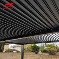 China Motorized Outdoor Aluminium Pergola With Downpipe Size Louver Blades for sale