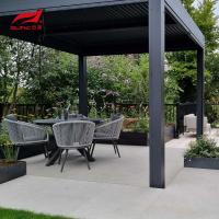 China Aluminum Alloy Outdoor Electric Louvered Pergola With Louvered Roof for sale