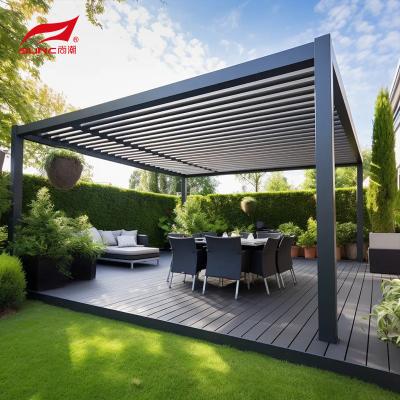 China 4x4m Motorized Retractable Louvered Aluminum Pergola Patio Manufacturers for sale