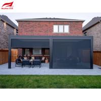 China Outdoor Garden Motorized Aluminium Pergola With Aluminium Alloy 6063 Drainage System and Side Screen for sale