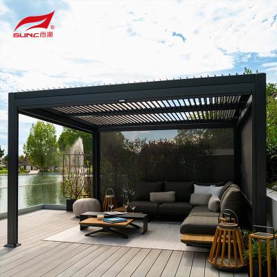 China Outdoor Motorized Garden Aluminium Pergola With SS Grade 304 and a Remote Control for sale