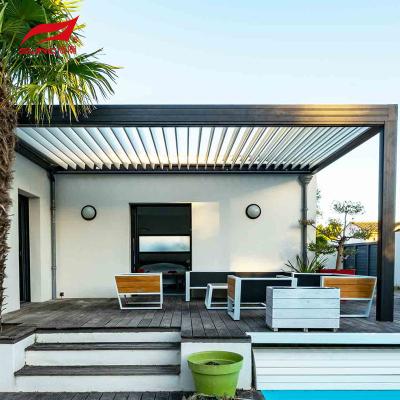 China Waterproof Windproof Aluminum Retractable Pergola For Garden And Swimming Pool Space for sale