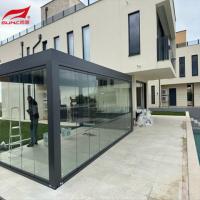 China Electric Aluminum Alloy Pavilion Installed On The Roof Of Courtyard Villa Terrace Aluminum Pergola Louver for sale