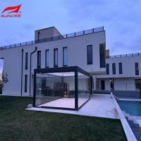China Electric Aluminum Alloy Pavilion Installed On The Roof Of Courtyard Villa Terrace Aluminum Pergola Louver for sale