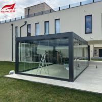 China Electric Aluminum Alloy Pavilion Installed On The Roof Of Courtyard Villa Terrace Aluminum Pergola Louver for sale