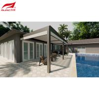 China Aluminum Pergola Louver Roof Kit Motorized Waterproof Pergola System Remote Control Gazebo Cover for sale