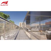 China Waterproof Motorized Aluminium Pergola Remote Control Outdoor Grey Pergola for Swimming Pool for sale