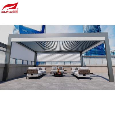 China Modern Motorized Pergola Aluminum Freestanding Installation Adjustable Louver Roof for sale