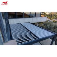 China Motorized Smart Aluminium Pergola With Aluminium Round Rod for Swimming Pool Garden for sale