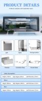 China Modern Customized Drainage System SS Grade 304 Aluminium Alloy 6063 Retractable Roof Pergola for sale