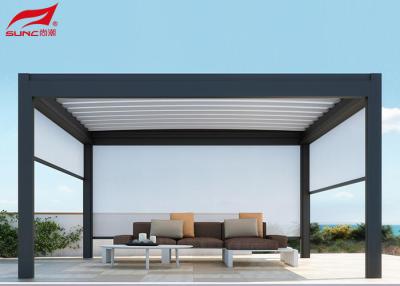 China Outdoor Modern Motorized Retractable Roof Backyard Pergola With Customized Frame And Side Screen for sale