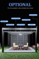 China Modern Waterproof Outdoor Roller Blinds Motorized Aluminium Pergola With Sliding Glasses for sale