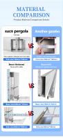China Modern Customized Downpipe size and Frame with SS Garde 304 Motorized Aluminium Pergola for sale