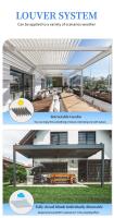 China Modern Customized Downpipe size and Frame with SS Garde 304 Motorized Aluminium Pergola for sale