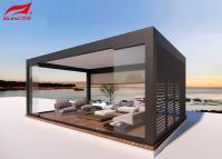 China Modern Waterproof Outdoor Roller Blinds Motorized Aluminium Pergola With Sliding Glasses for sale