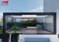 China Modern Waterproof Outdoor Roller Blinds Motorized Aluminium Pergola With Sliding Glasses for sale