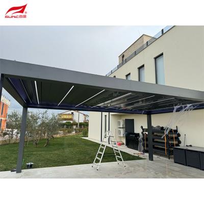 China Outdoor Waterproof Motorized Aluminium Pergola With Customized Frame Backyard for sale