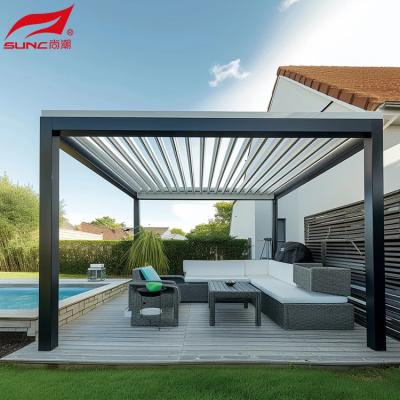 China Waterproof Windproof Motorized Aluminum Pergola For Garden And Outdoor Swimming Pool for sale