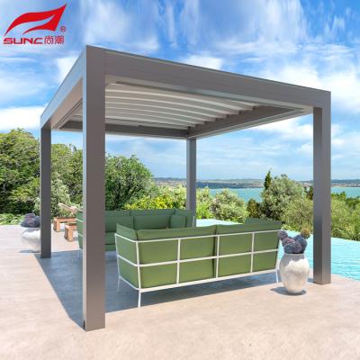 China Motorized Adjustable Aluminum Pergola 3x3m Size Wall-mounted Installation for sale