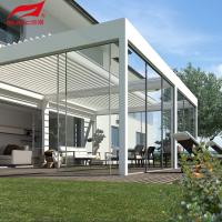 China Waterproof Aluminum Retractable Pergola / Aluminium Perforated Panel With Remote Control for sale