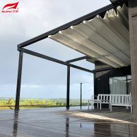 China Easily Assembly Retractable Roof Pergola Added Features LED Light Strips Wall-mounted Installation for sale