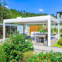 China Aluminium Pergola and Wall-mounted Aluminum Pergola Round Rod  for Your Outdoor Living for sale