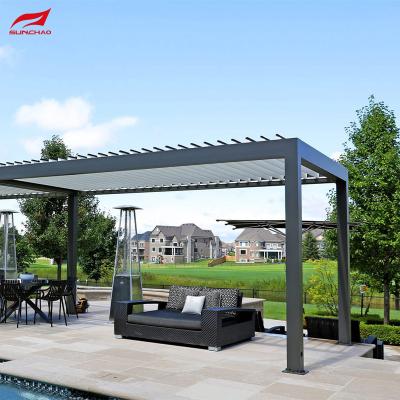 China Aluminum Retractable Pergola For Outdoor Scenes Controlled By Remote Control And Smart Home Integration for sale